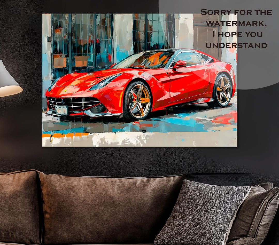 Ferrari Canvas Print: Super Car Wall Art for Boys Room - Etsy