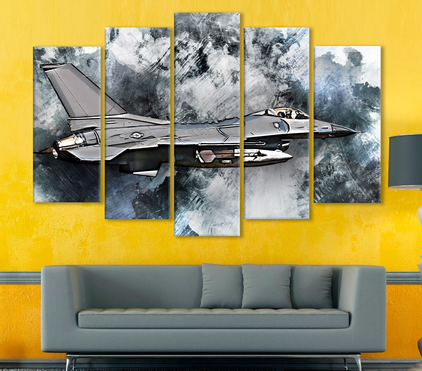 General Dynamics F-16 Fighting Falcon Canvas F-16 Wall Decor - Etsy