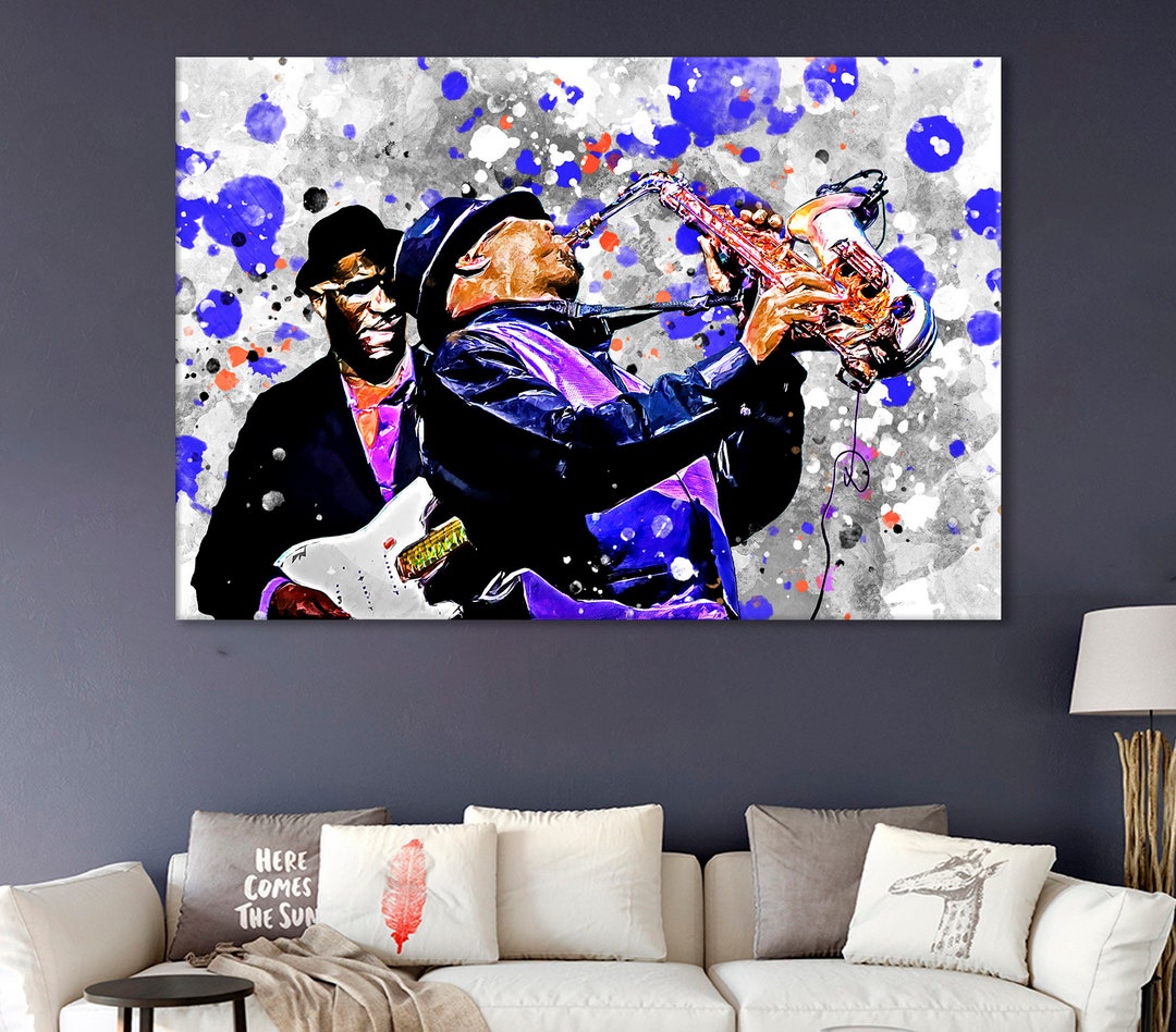 Jazz Band Artwork, Jazz Canvas, Music Room Decor, Blues Artwork, Jazz ...