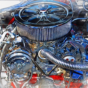 Engine Canvas, Motor Wall Art, Auto Mechanic Gift, Auto Repair Shop ...