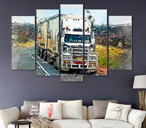 Truck Canvas Trucking Wall Art Truck Driver Gift Semi - Etsy