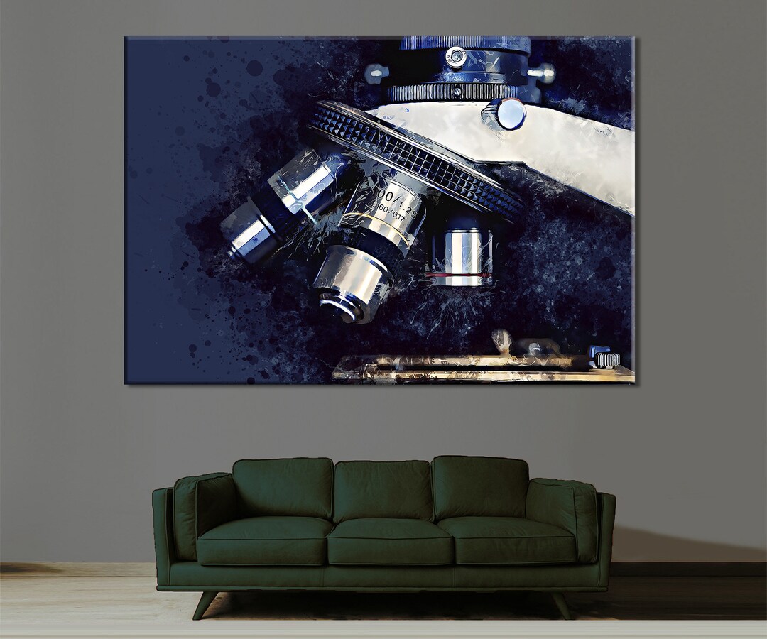 Microscope Wall Decor, High Quality Canvas Print, Immunologist Gift ...
