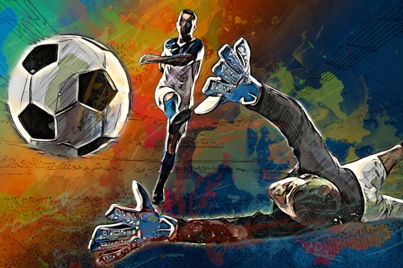 Soccer Canvas Art Football Wall Decor Football Print - Etsy