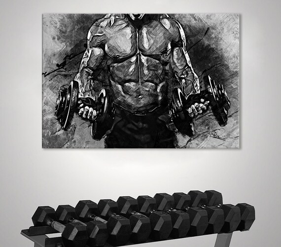 Athlete Wall Art Bodybuilder Canvas Motivation Print Gym - Etsy