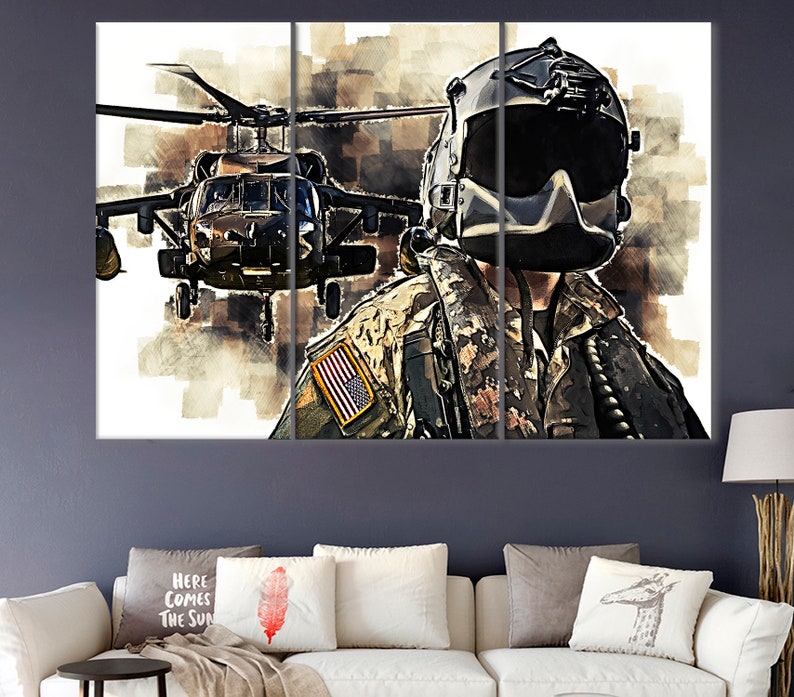 Sikorsky UH-60 Black Hawk Canvas Helicopter Decor UH-60 - Etsy