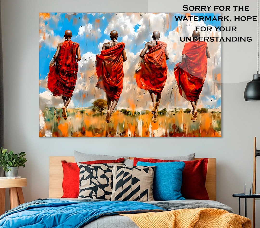 Maasai Jumping Dance Decor | Maasai Tribe Artwork & Wall Art | African ...