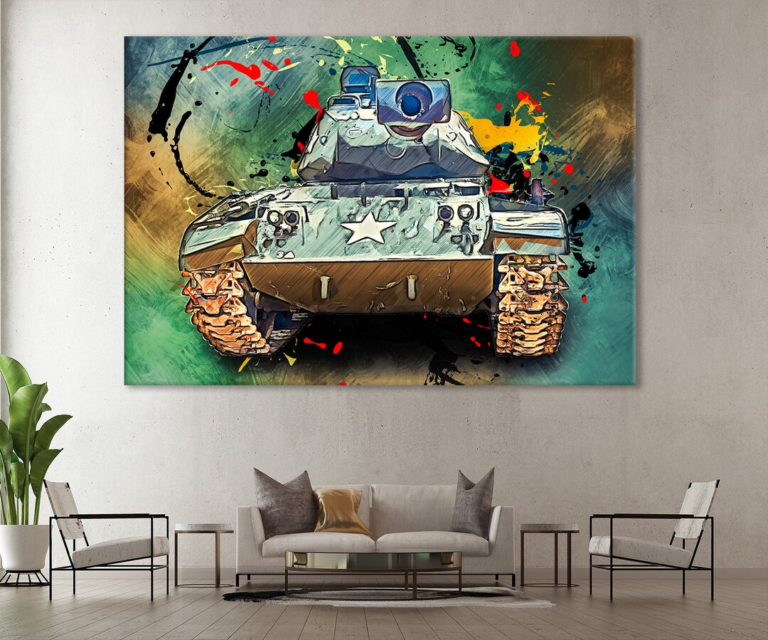M41 Tank Canvas, Walker Bulldog Poster, Tank Wall Decor, Army Tank ...