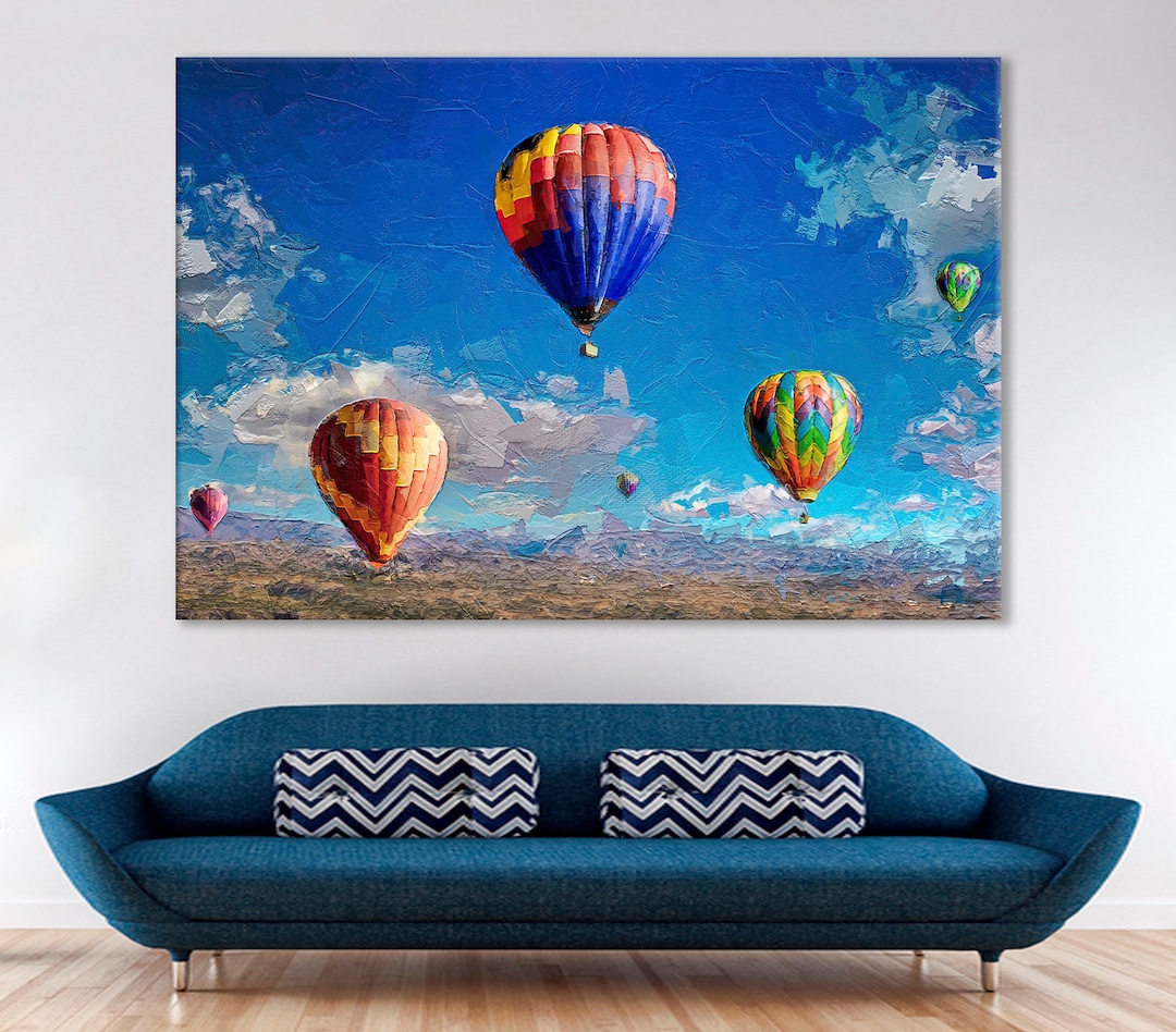 Hot Air Balloon Canvas Print: Colorful Sky Artwork - Etsy