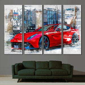 Ferrari Canvas Print, Super Car Wall Art, Ferrari Poster, Sport Car ...