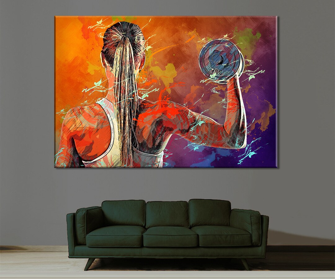 Fitness Girl Wall Art – Motivational Gym Poster – Workout Canvas Print ...