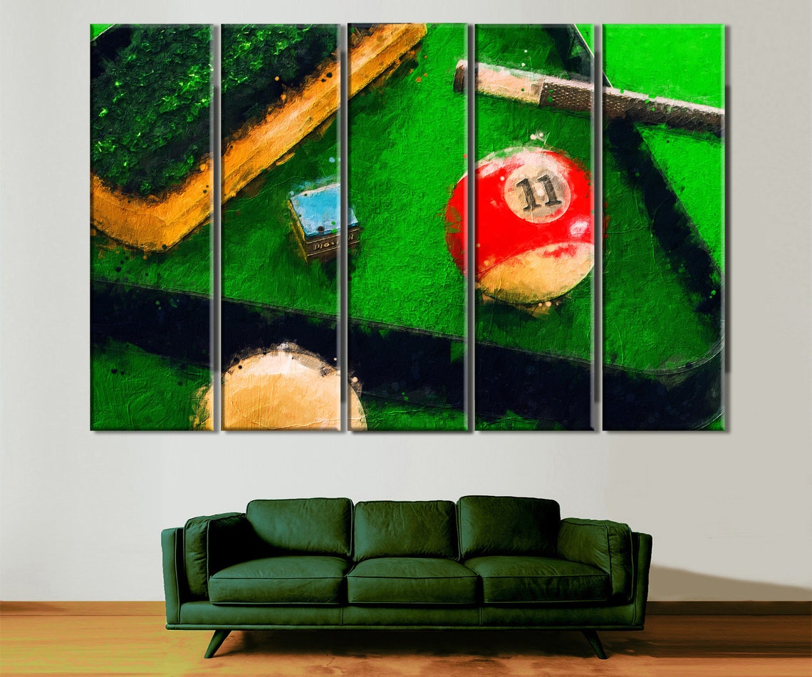 Billiards Pool Canvas Pool Table Wall Art Billiards Print | Etsy