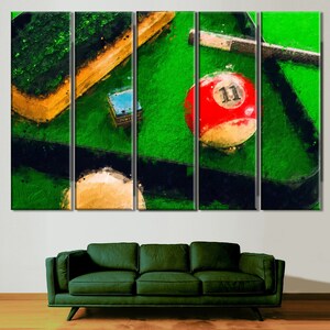 Billiards Pool Canvas, Pool Table Wall Art, Billiards Print, Pool Hall ...