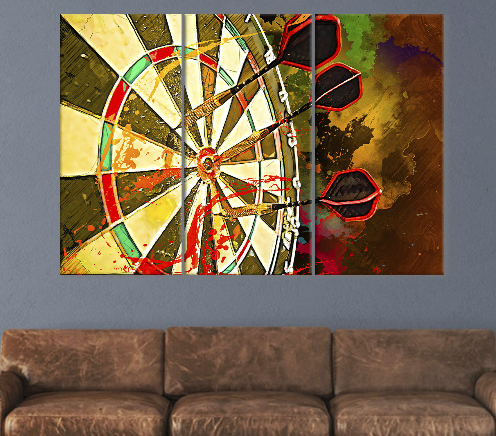 Darts Game Canvas Game Room Decor dartboards Print Darts - Etsy