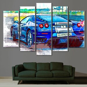 Ford Mustang Canvas, Race Car Wall Art, Ford Mustang Painting, Race Fan ...