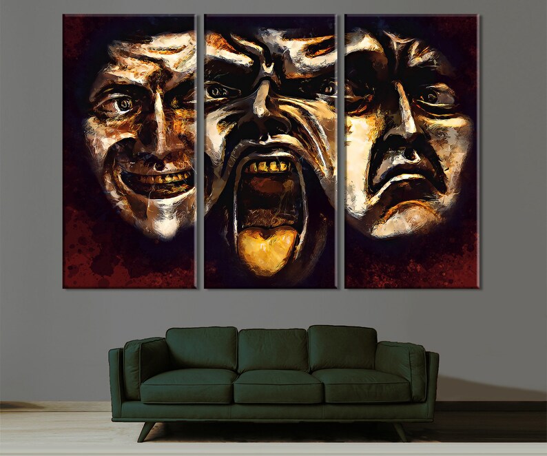 Theater Masks Wall Decor High Quality Canvas Print Comedy - Etsy