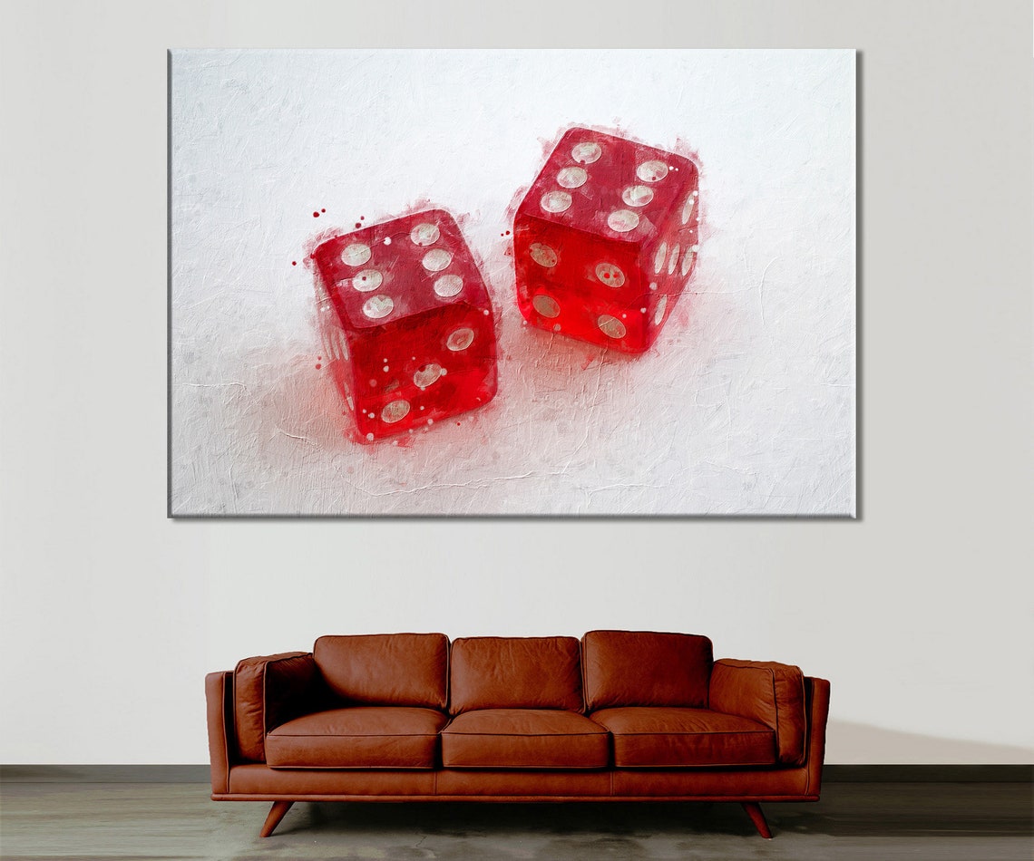 Dice Canvas Craps Wall Art Gambling Print Craps Room Decor - Etsy