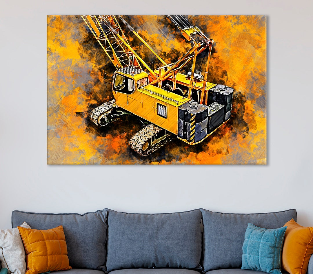 Lattice Boom Crane Canvas Print: Heavy-duty Machine Wall Art - Etsy