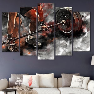 Powerlifting Artwork, Weightlifter Print, Deadlift Canvas, Sport Canvas ...