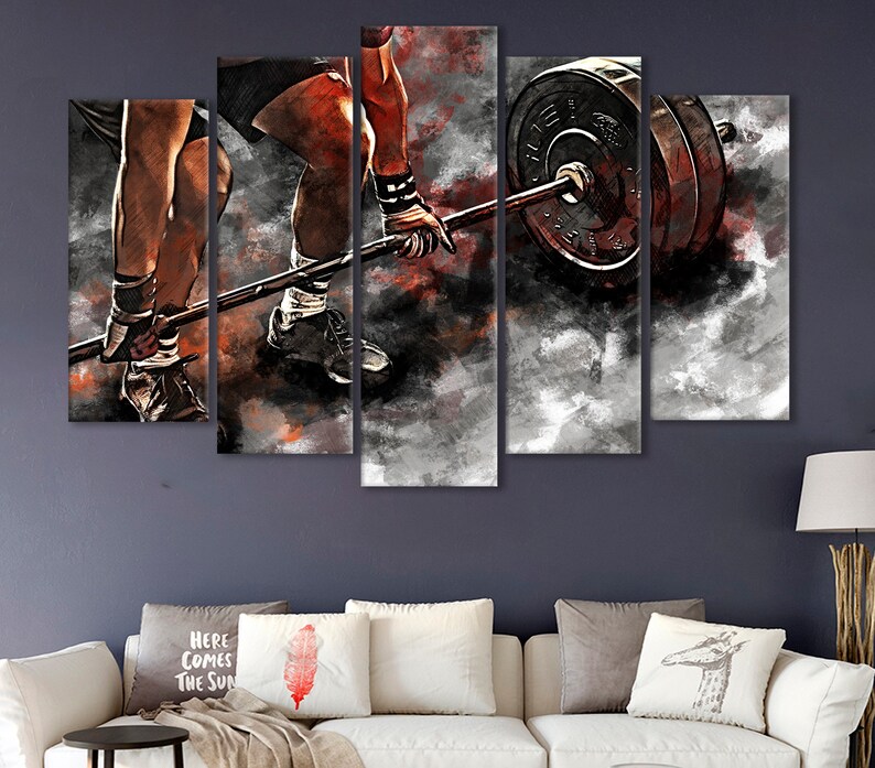 Powerlifting Artwork Weightlifter Print Deadlift Canvas - Etsy