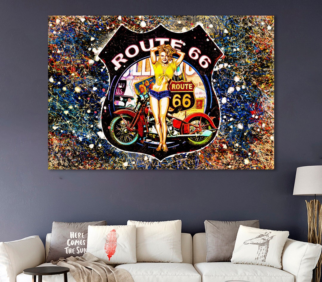 Route 66 Canvas Art, Highway Home Decor, Road Print, Landscape Canvas ...