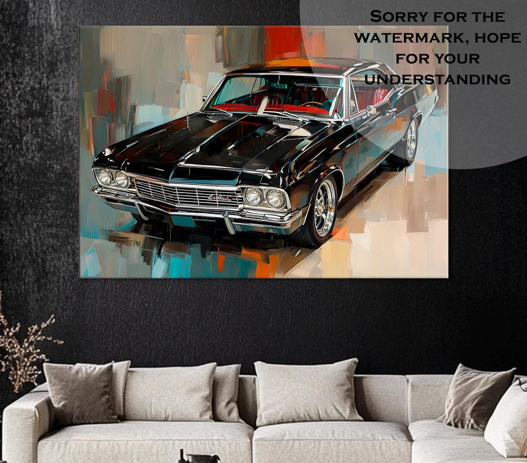 1965 Chevrolet Impala Artwork, Chevy Impala Wall Decor, Impala 1965 ...