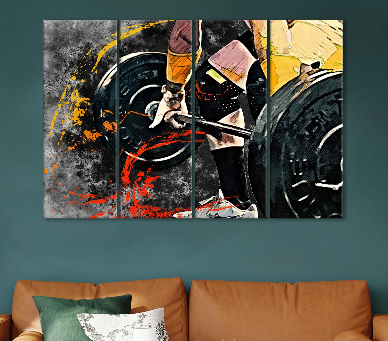 Weightlifter Print Deadlift Artwork Sport Canvas Print Gym - Etsy