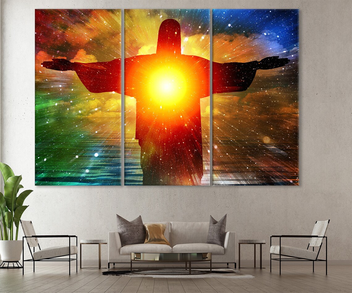 Jesus Abstract Art Christ the Redeemer Statue Canvas Jesus - Etsy Hong Kong