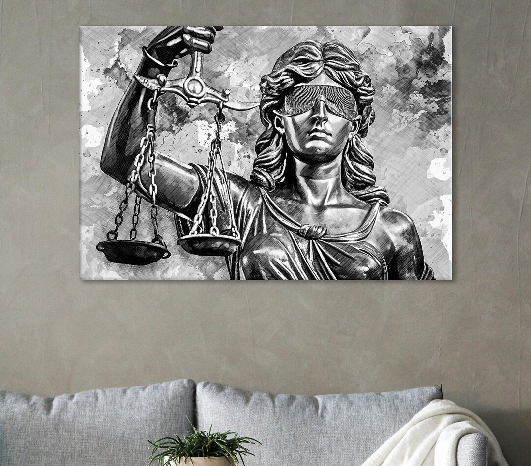 Lady Justice Canvas, Goddess of Justice Art, Justitia Print, Lawyer ...