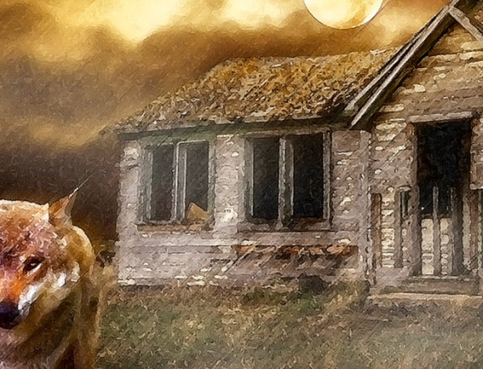 Hut Watercolor Print Wall Art Painting Canvas Watercolor - Etsy