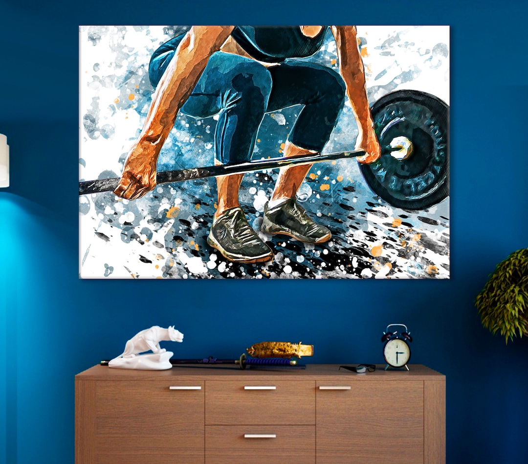 Girl Weightlifter Canvas Print, Motivation Poster, Gym Wall Art ...