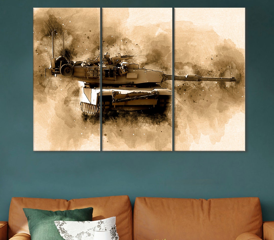 M1A1 Abrams Canvas Print, Abrams Poster, Tank Wall Decor, Army Tank ...