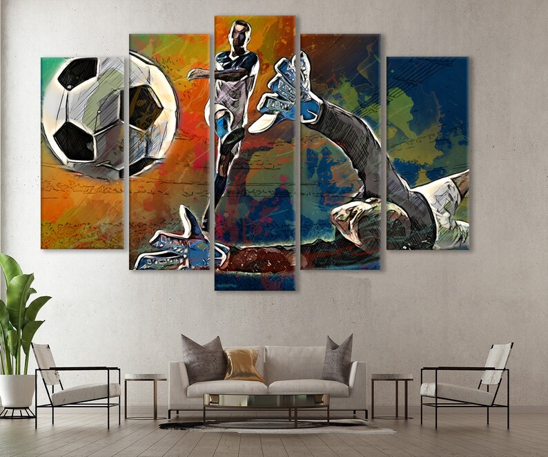 Soccer Canvas Art Football Wall Decor Football Print - Etsy