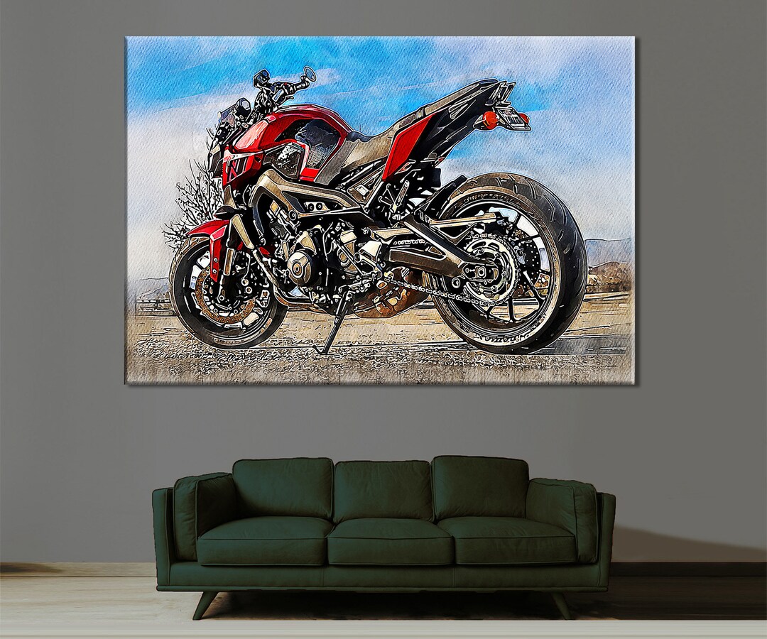 Motorcycle Canvas Art, Motorbike Home Decor, Motorcycle Print ...