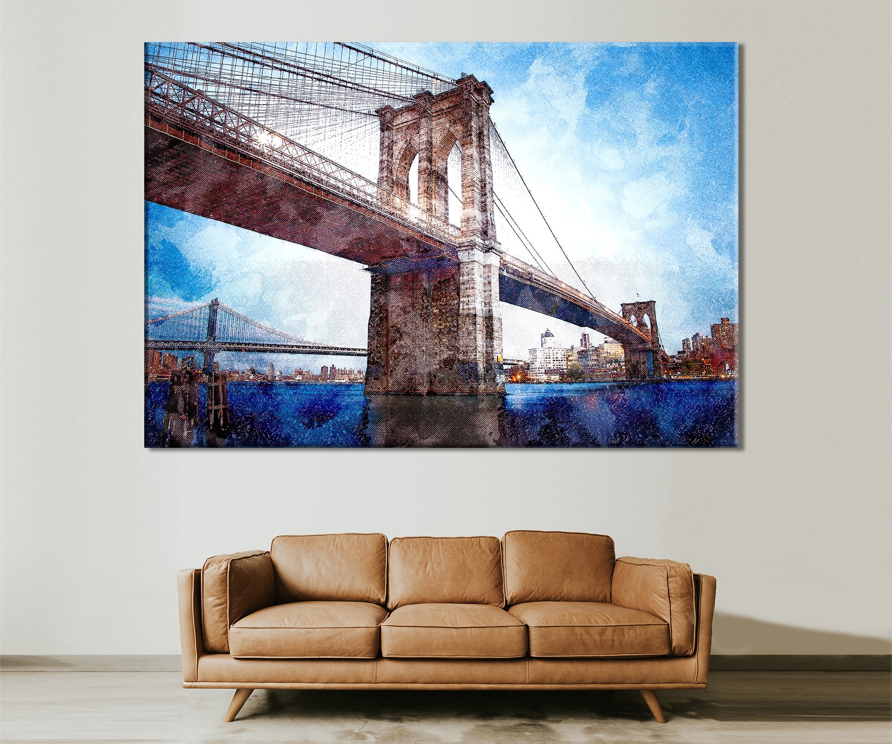 Brooklyn Bridge Canvas Bridge Print Architecture Wall Art | Etsy