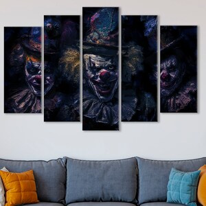 Scary Clowns Wall Decor, Creepy Clowns Artwork, Horror Clowns Room ...