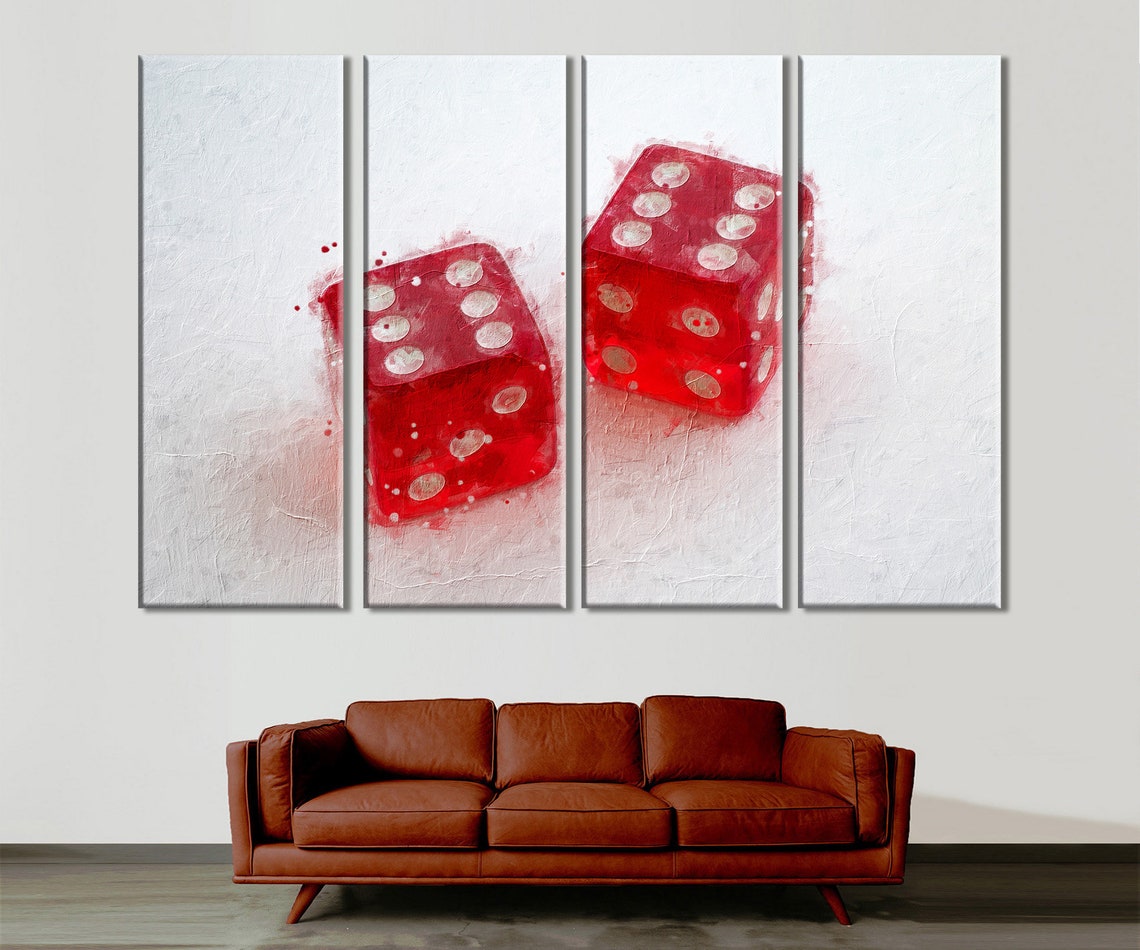 Dice Canvas Craps Wall Art Gambling Print Craps Room Decor | Etsy