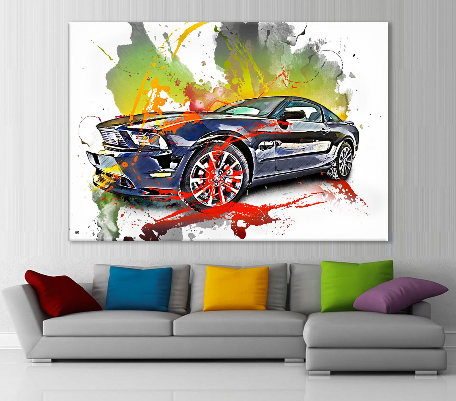 Ford Wall Decor Ford Mustang Digital Painting Boy Room | Etsy