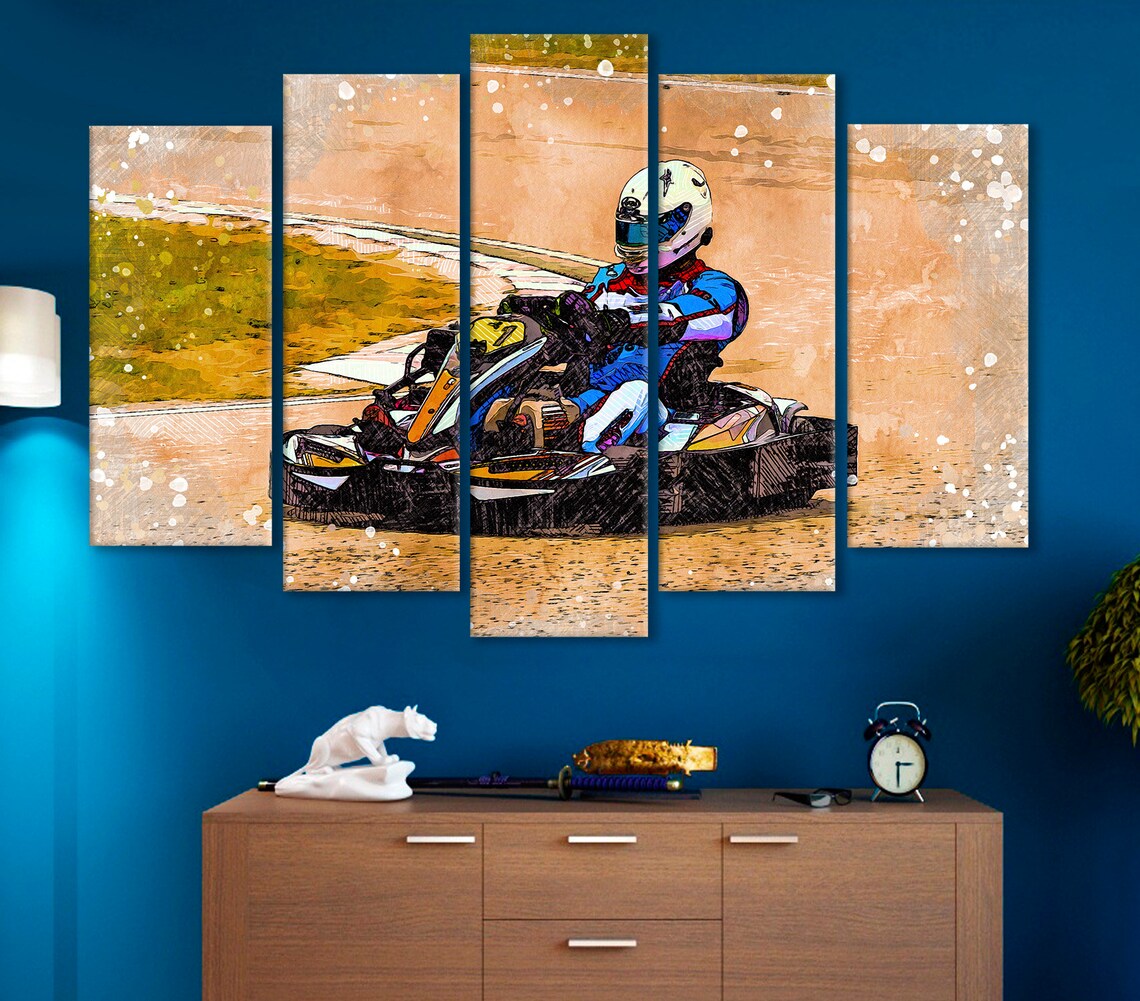 Kart Racing Print Go-kart Wall Art Race Room Decor Race | Etsy