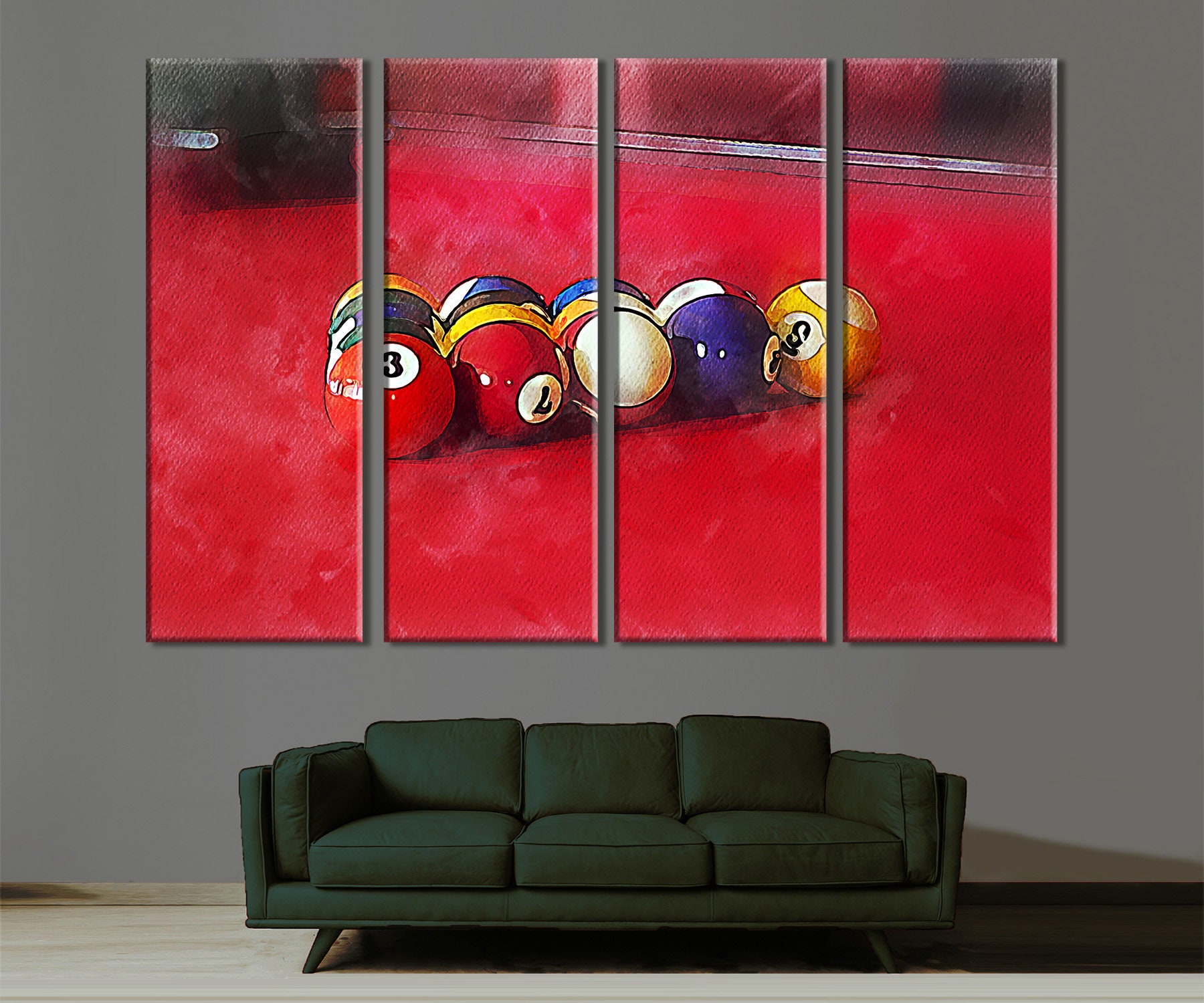 Pool Table Canvas Art Billiards Wall Art Billiards Print - Etsy