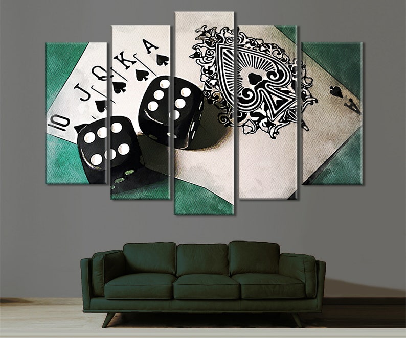 Poker Canvas Print Gambling Print Poker Room Decorpoker - Etsy