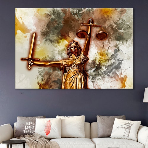 Lady Justice Wall Decor High Quality Canvas Print Goddess of - Etsy