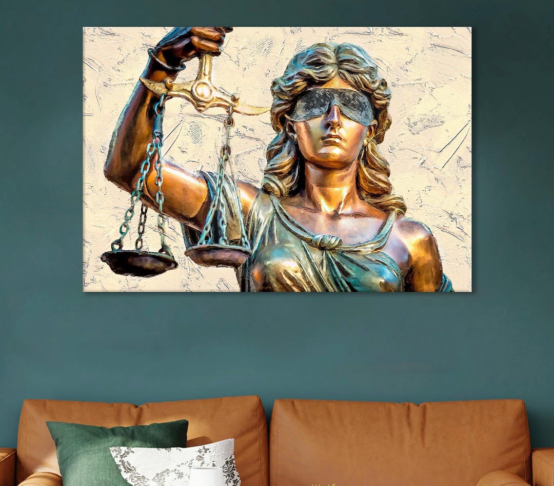 Lady Justice Canvas, Goddess of Justice Wall Art, Justitia Print ...