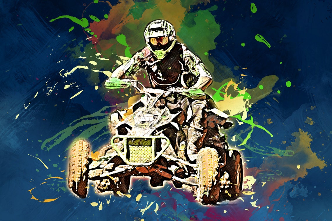 Quad ATV Canvas ATV Quad Bike Print Motocross Wall Decor - Etsy