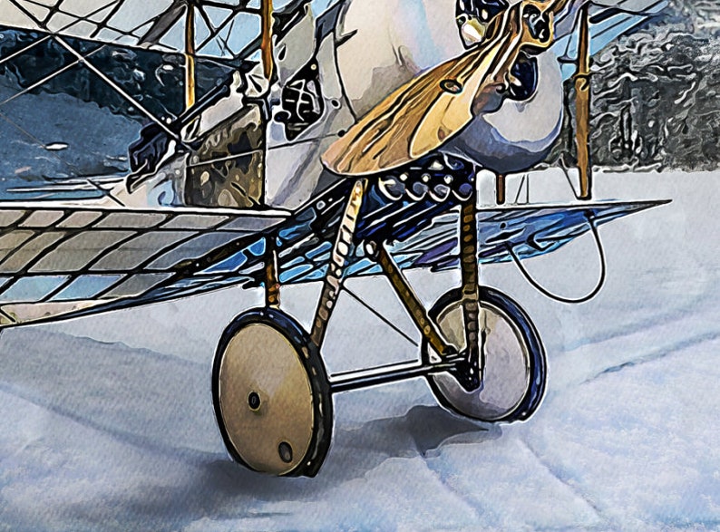 Biplane Canvas Aviation Print Airplane Wall Decor Vintage | Etsy