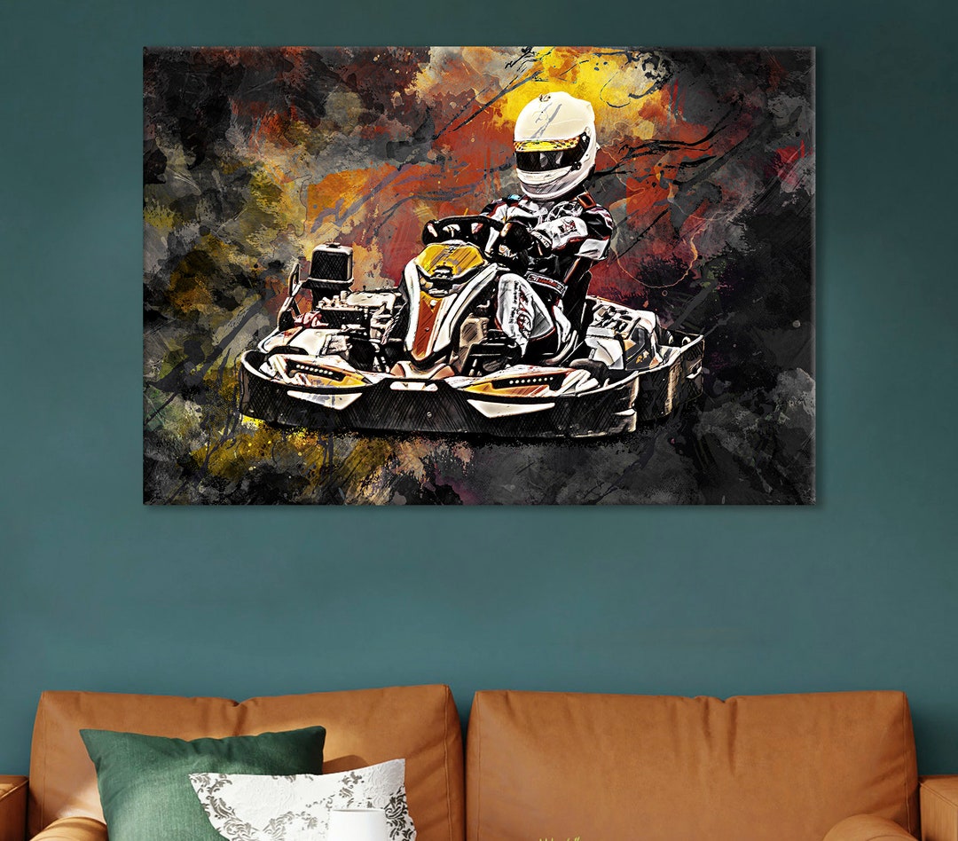 Kart Racing Wall Art, Go-kart Print, Race Room Decor, Race Track Canvas ...