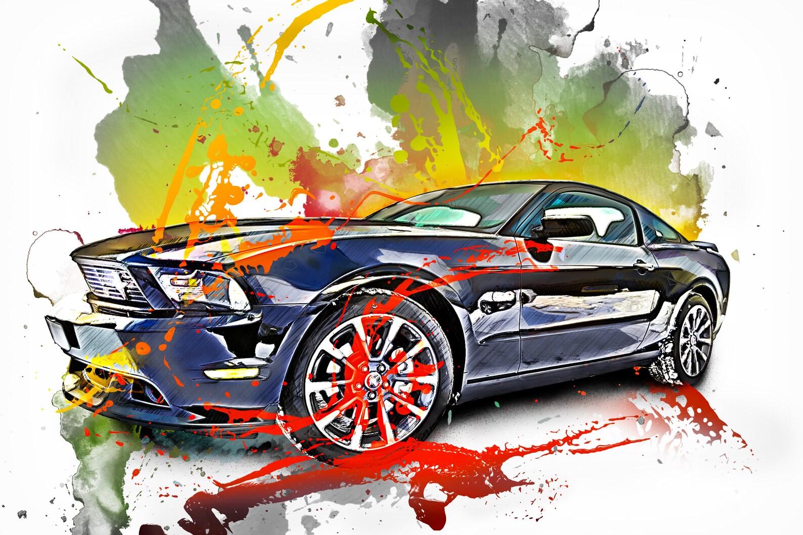 Ford Wall Decor Ford Mustang Digital Painting Boy Room - Etsy