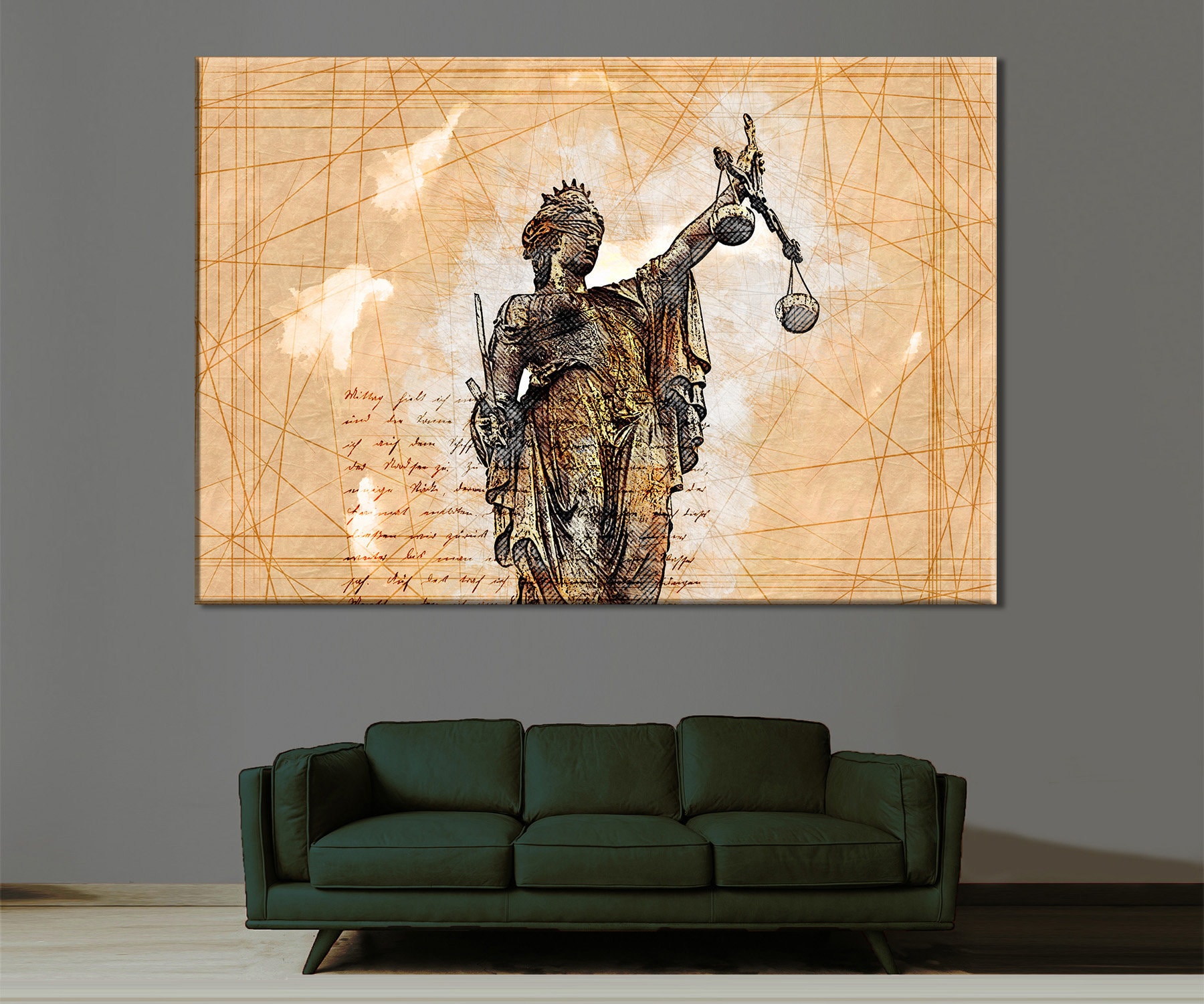 Lady Justice Wall Decor Justitia Goddess Canvas Print - Etsy Sweden