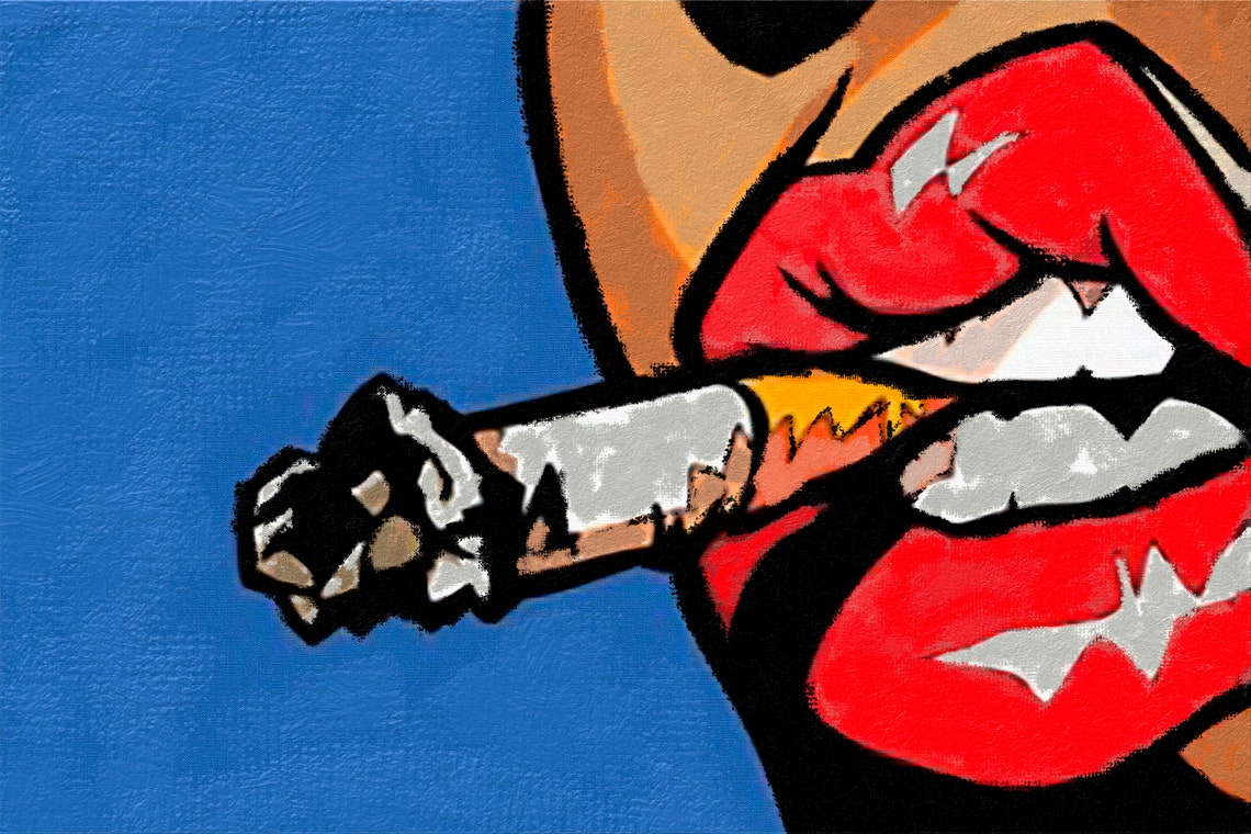 Smoking Girl Canvas Pop Art Wall Decor Sexy Girl Poster Etsy