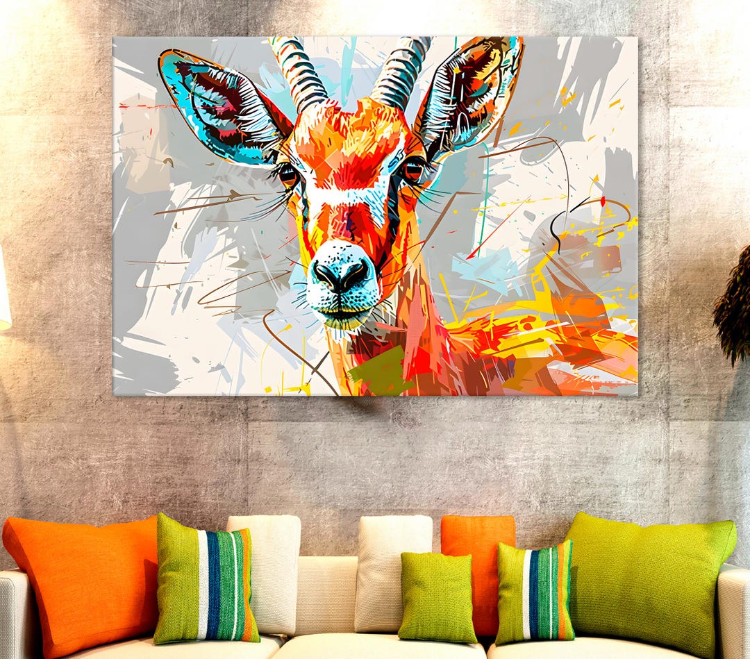 Antelope Canvas Print - Wild Animals Wall Art, Ready to Hang Digital ...