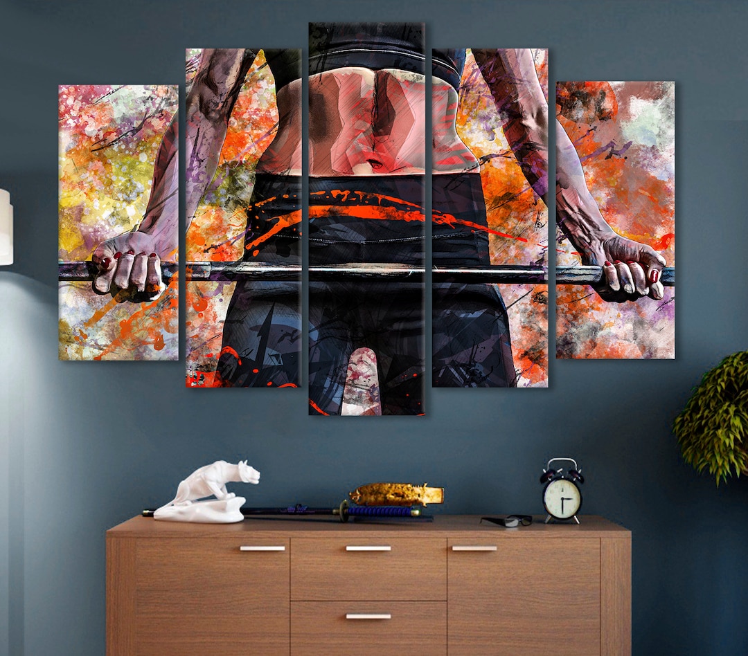 Girl Weightlifter Canvas Print, Motivation Poster, Gym Wall Art ...